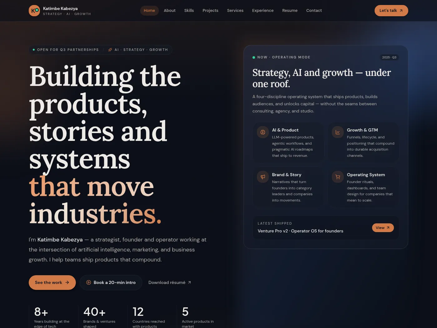 Katimbe Portfolio Site