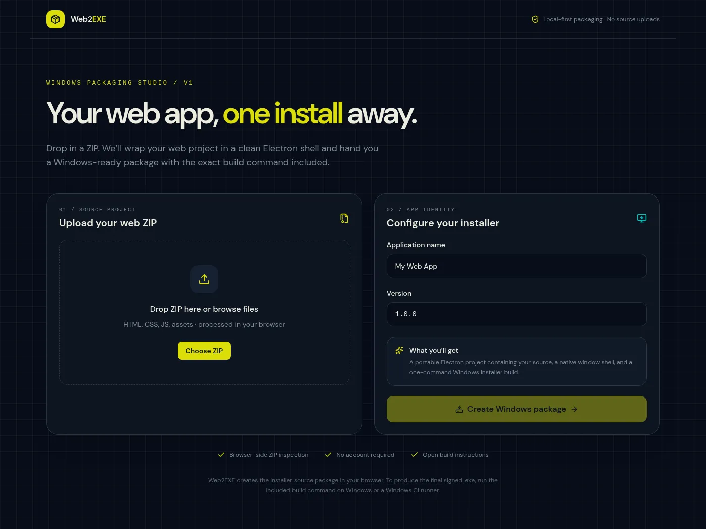 Web2EXE Converter