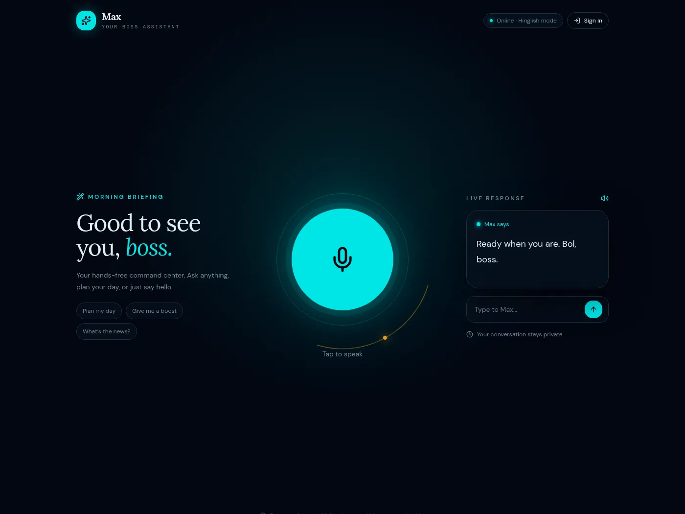 Max AI Voice Assistant