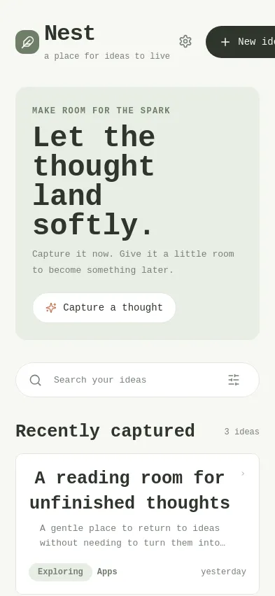 Nest Idea Notebook