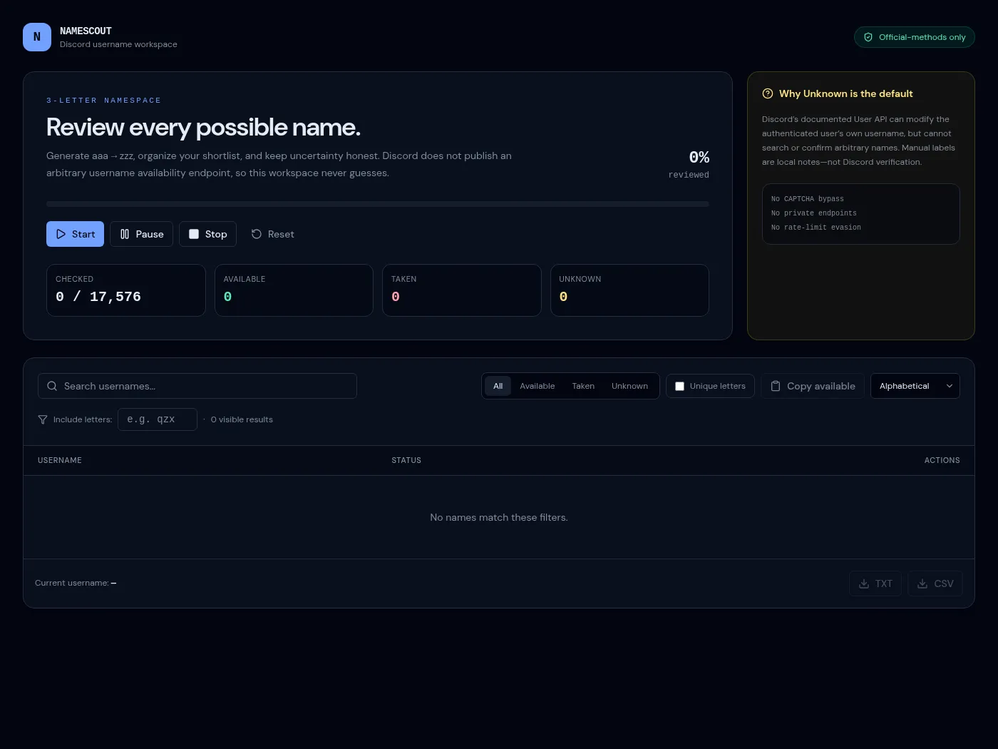 Discord NameScout