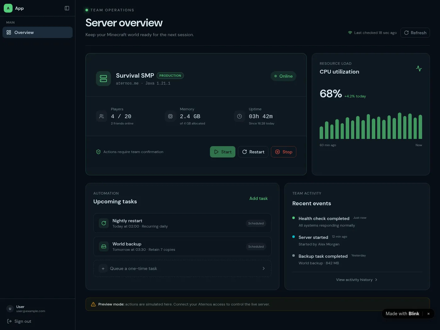 Aternos Server Manager