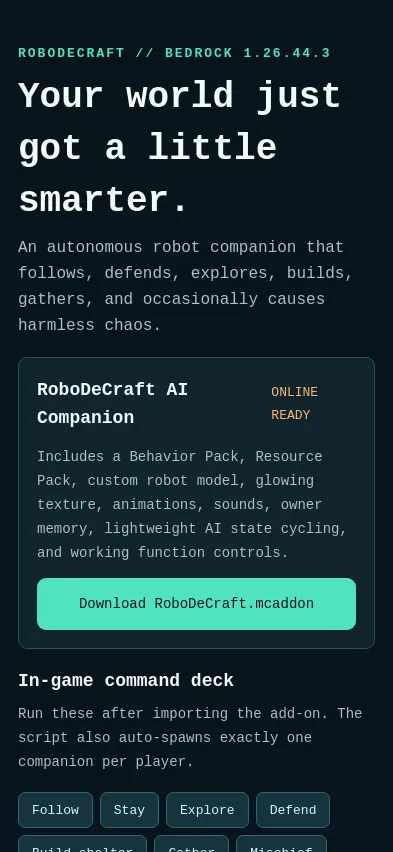 RoboDeCraft AI Companion