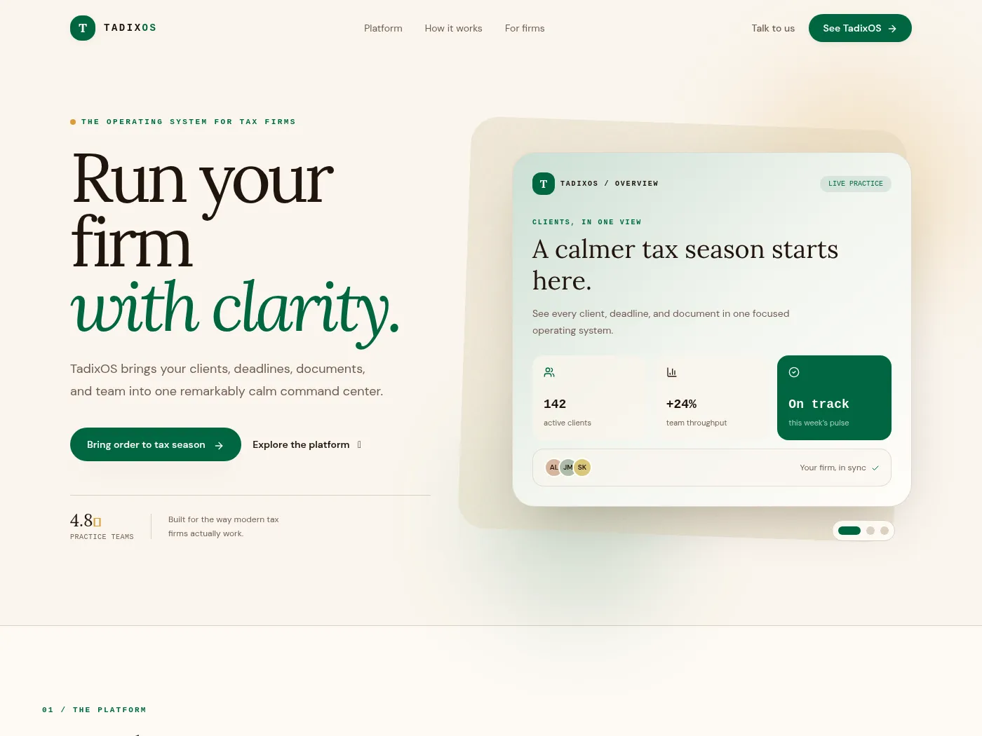 TadixOS Landing Page