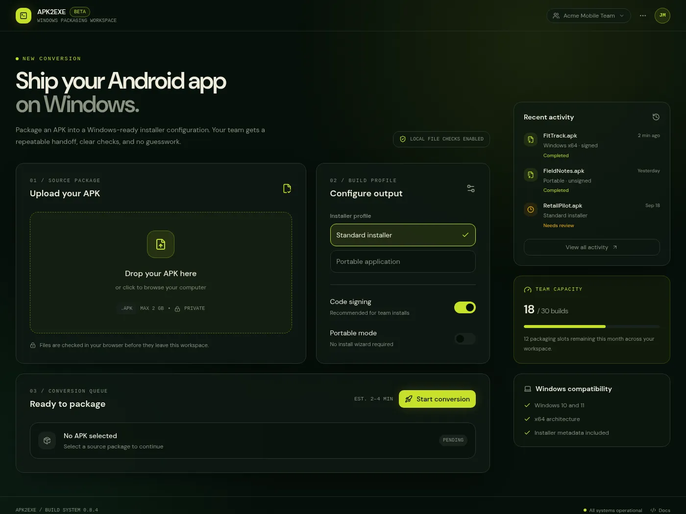 APK2EXE Converter