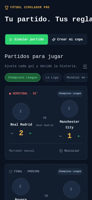 Fútbol Simulador Pro