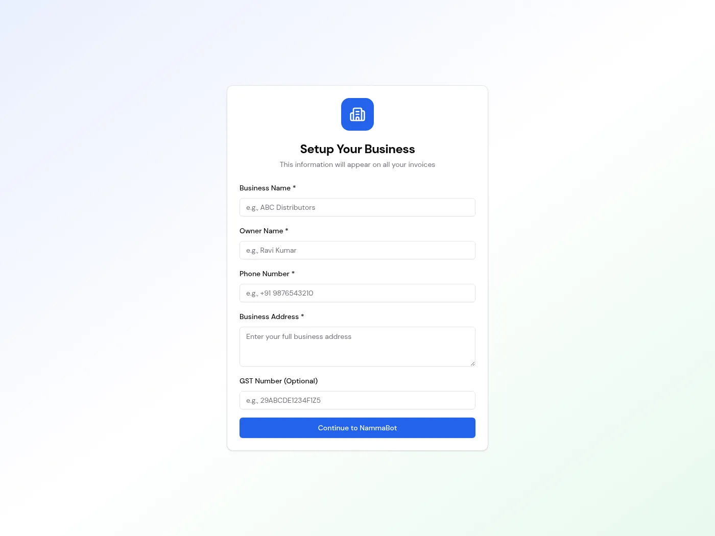 NammaBot: Lightning-Fast, Chat-Based Invoicing with Secure Cloud Backup for Field Agents (Remix)