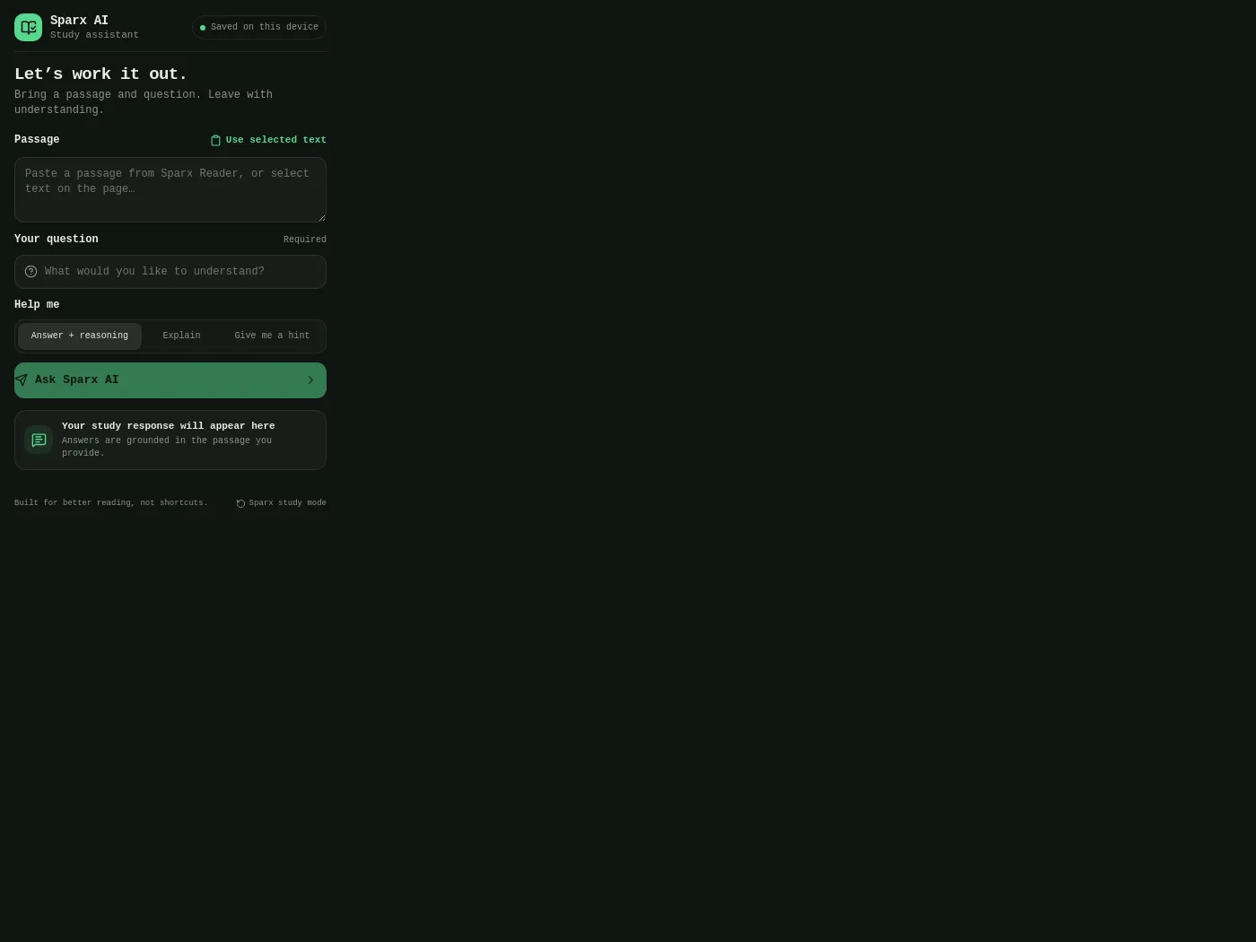 Sparx AI Study Assistant