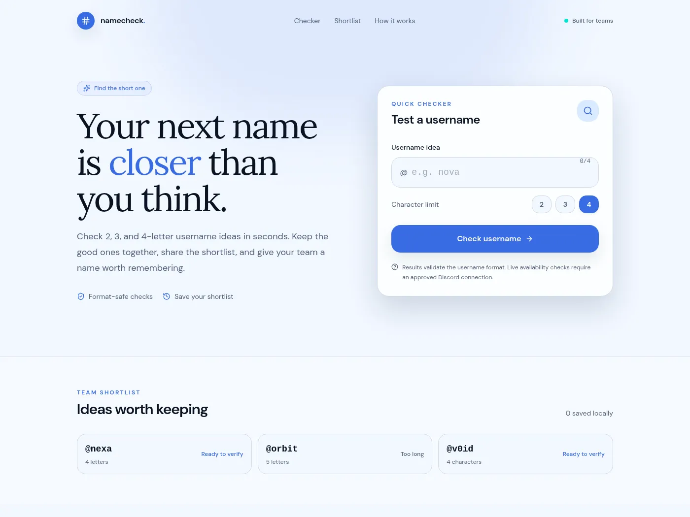 Discord Name Finder