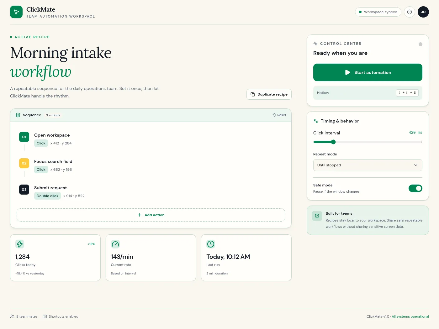 ClickMate Automation Tool