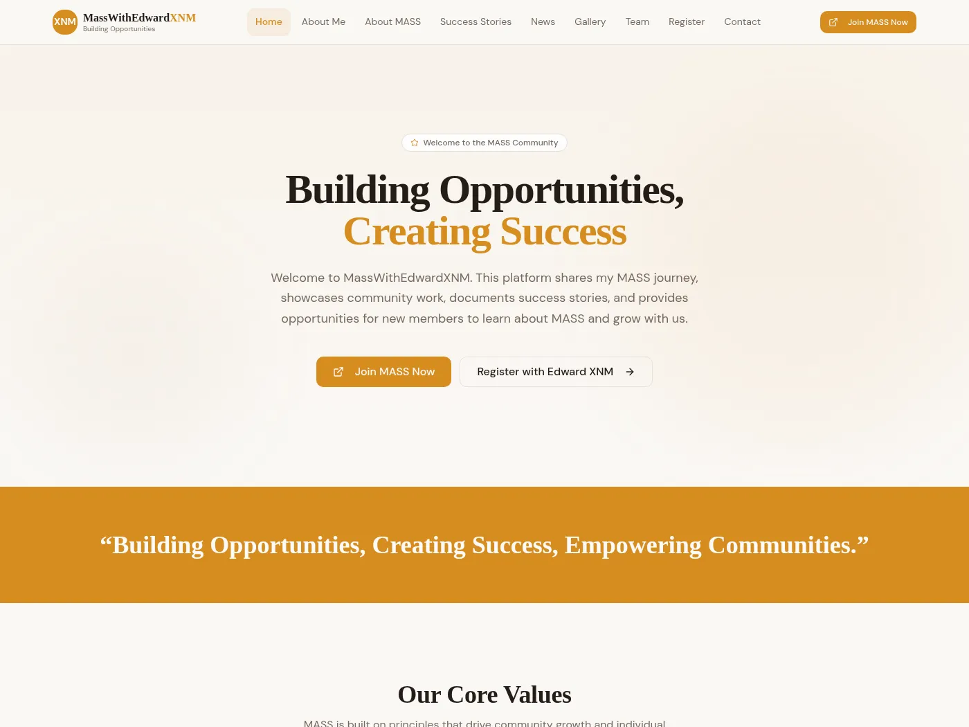 MassWithEdwardXNM Platform