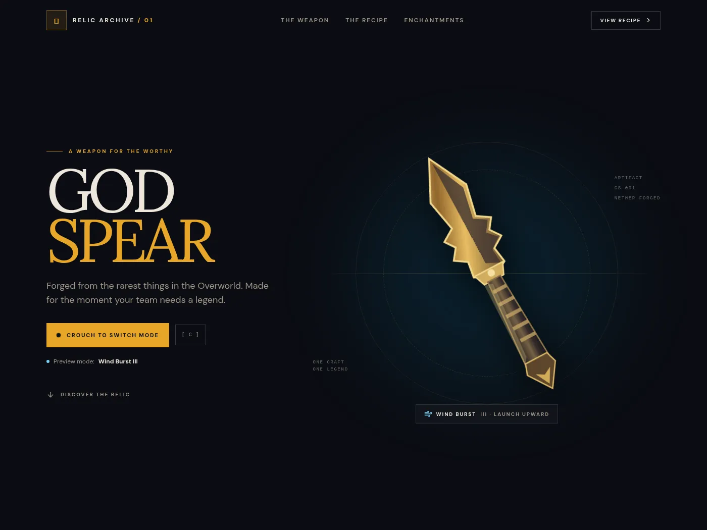 God Spear Mod for Bedrock