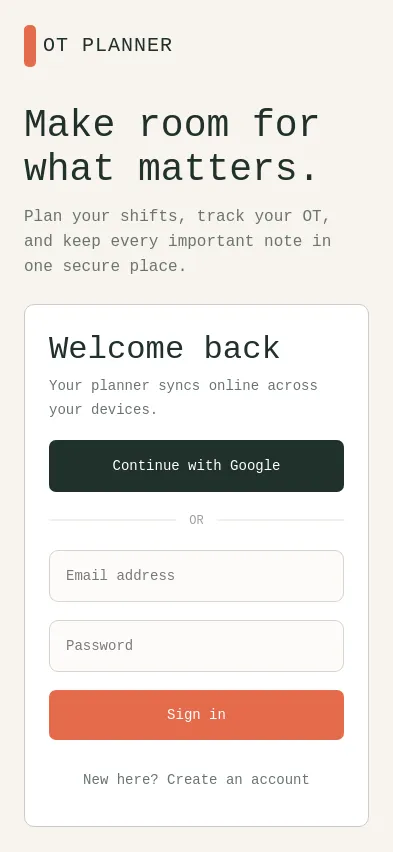 Ot Planner Mobile