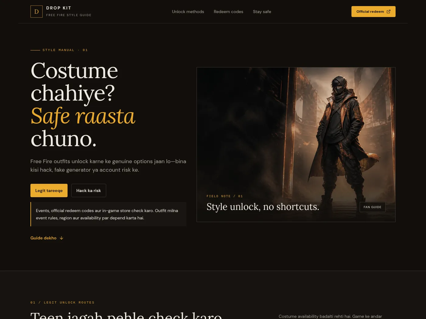 Free Fire Costume Tricks
