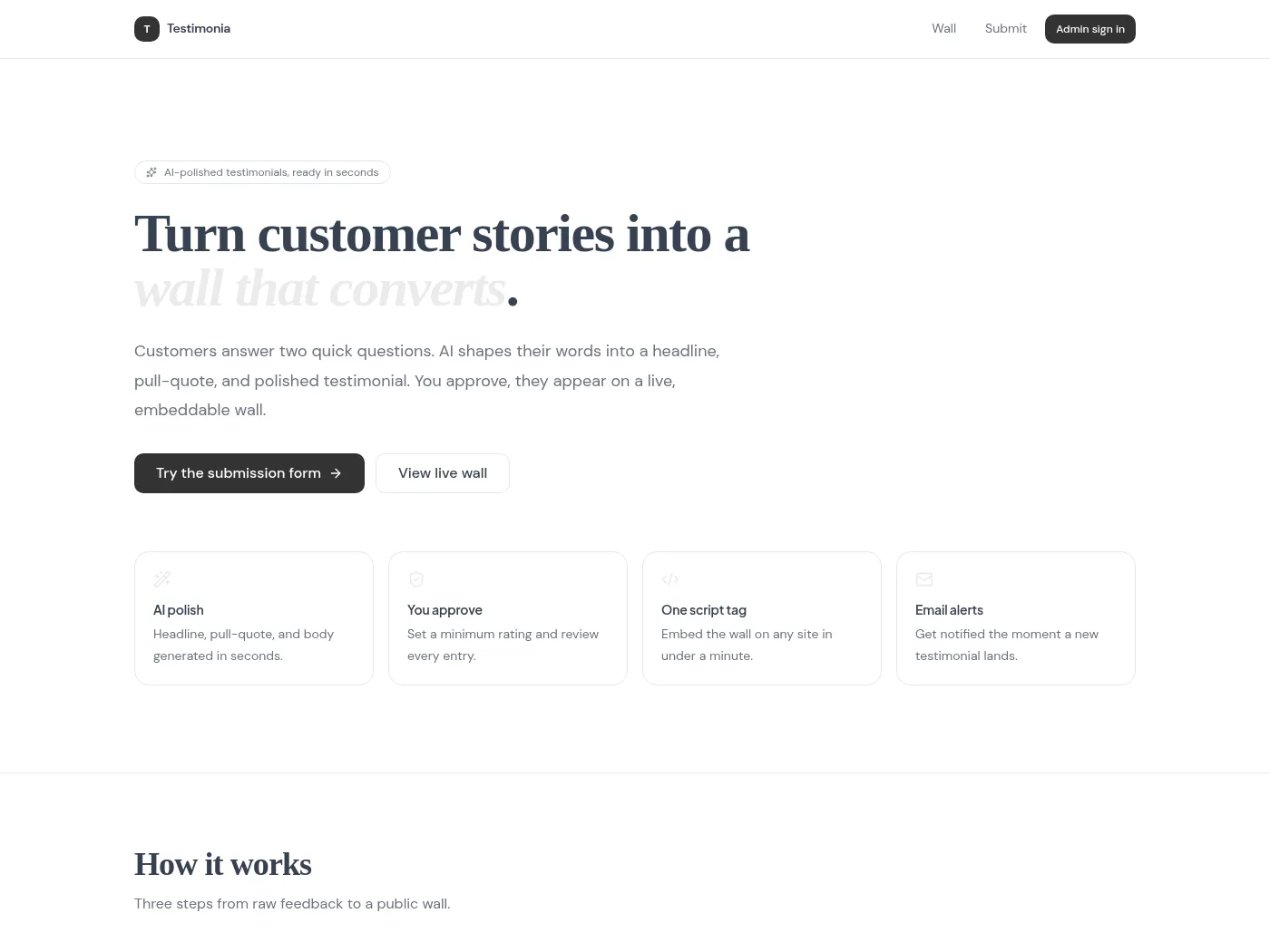 Testimonial AI Wall