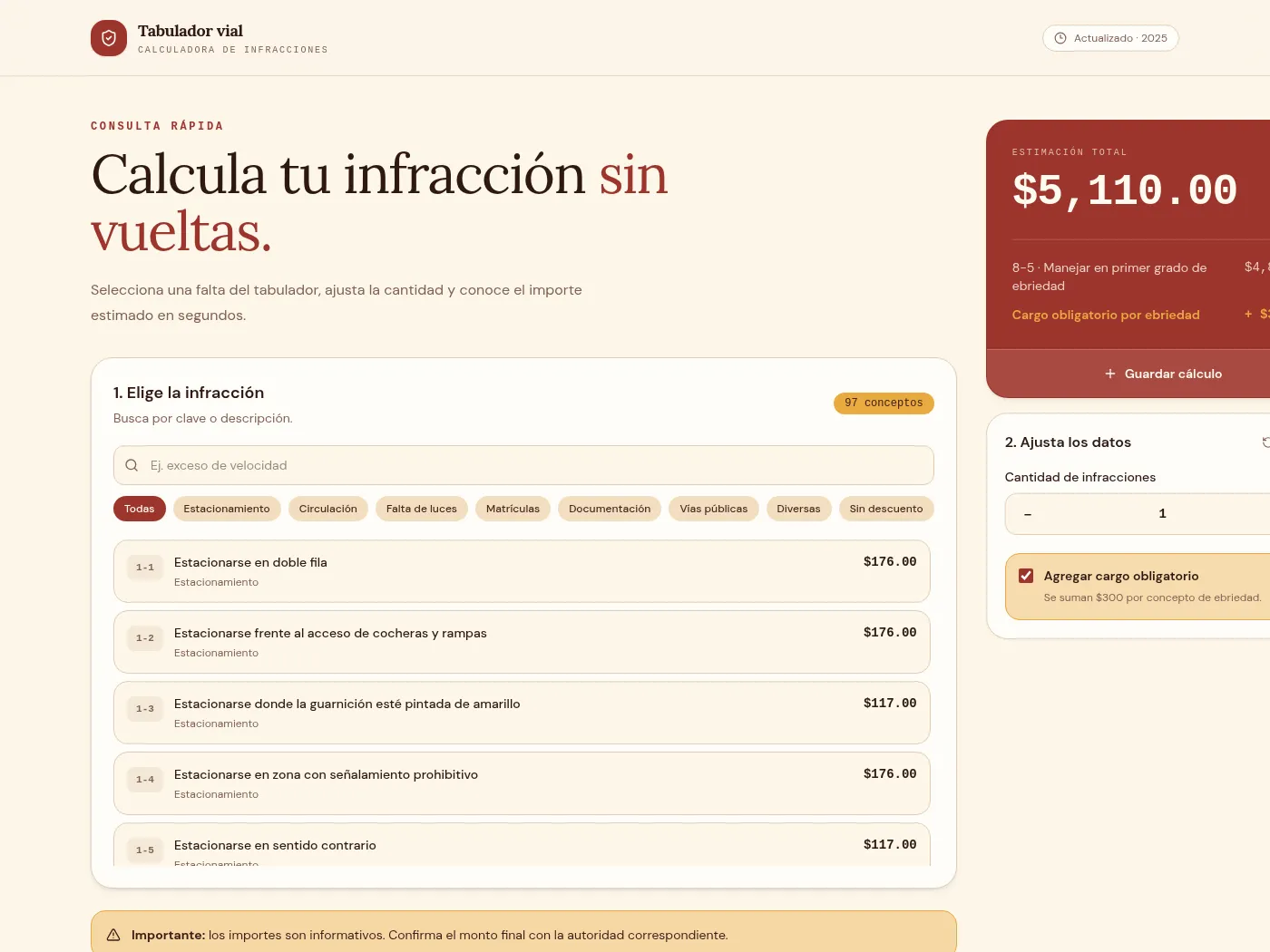 Calculadora de Infracciones
