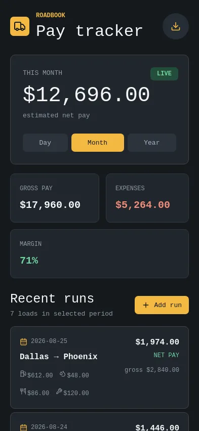 Trucker Pay Tracker