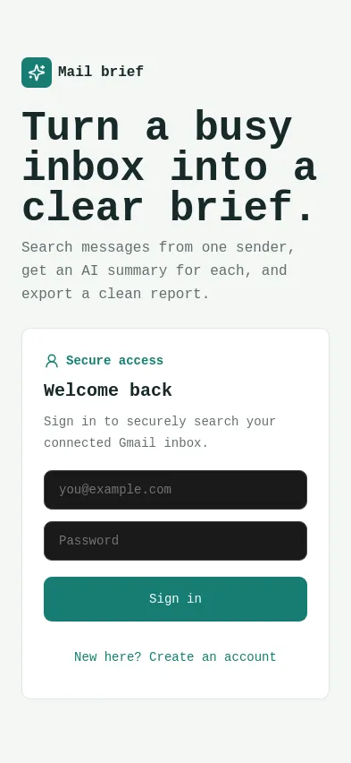 Mail Summarizer Mobile