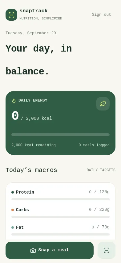 SnapTrack Nutrition
