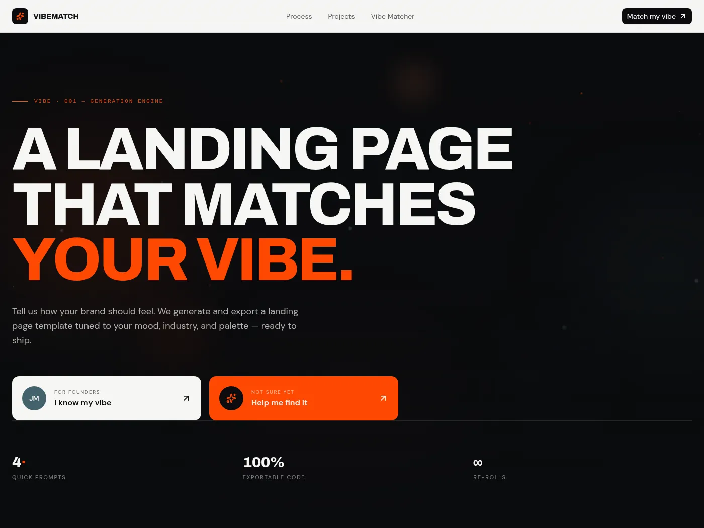 VibeMatch Landing