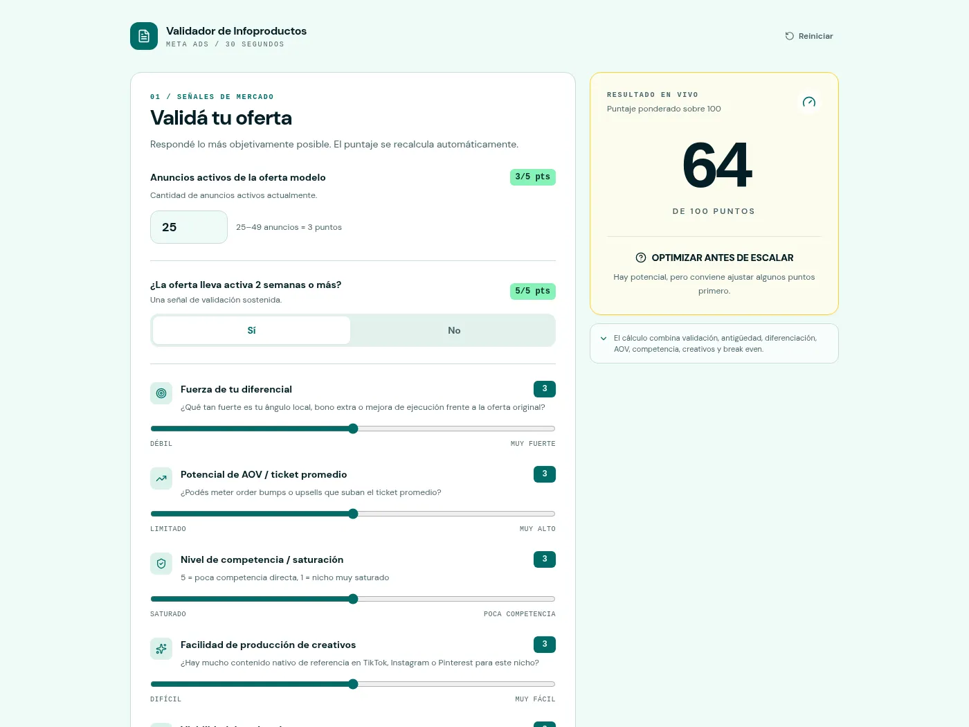 Validador de Infoproductos
