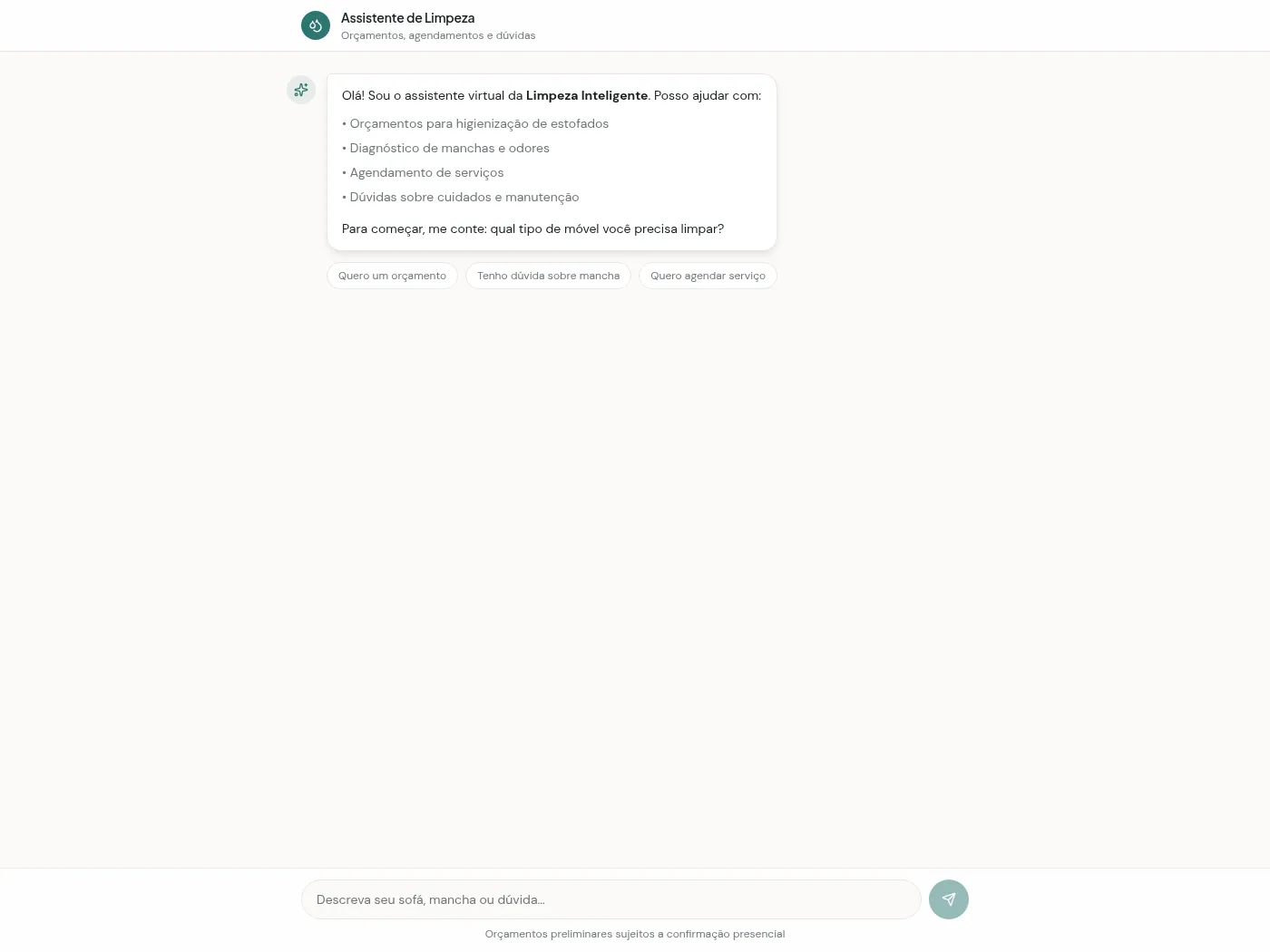 Assistente Limpeza Inteligente