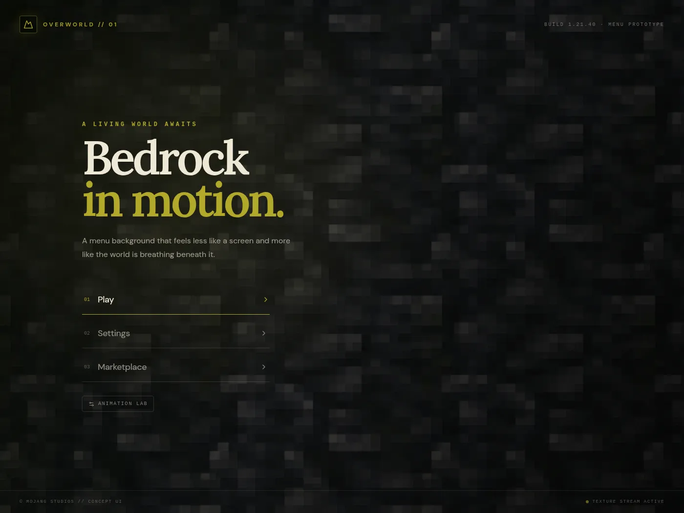 Animated Bedrock Menu