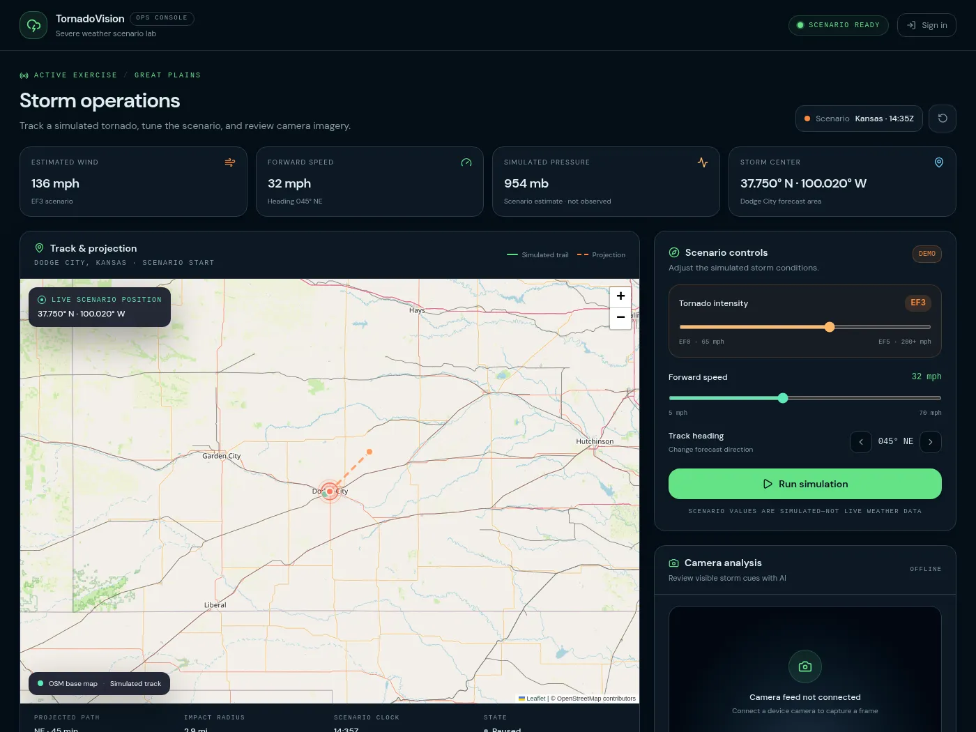 TornadoVision AI Simulator