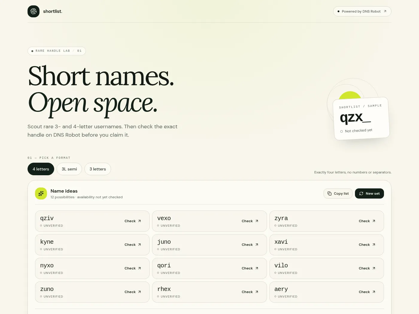 Short Username Finder