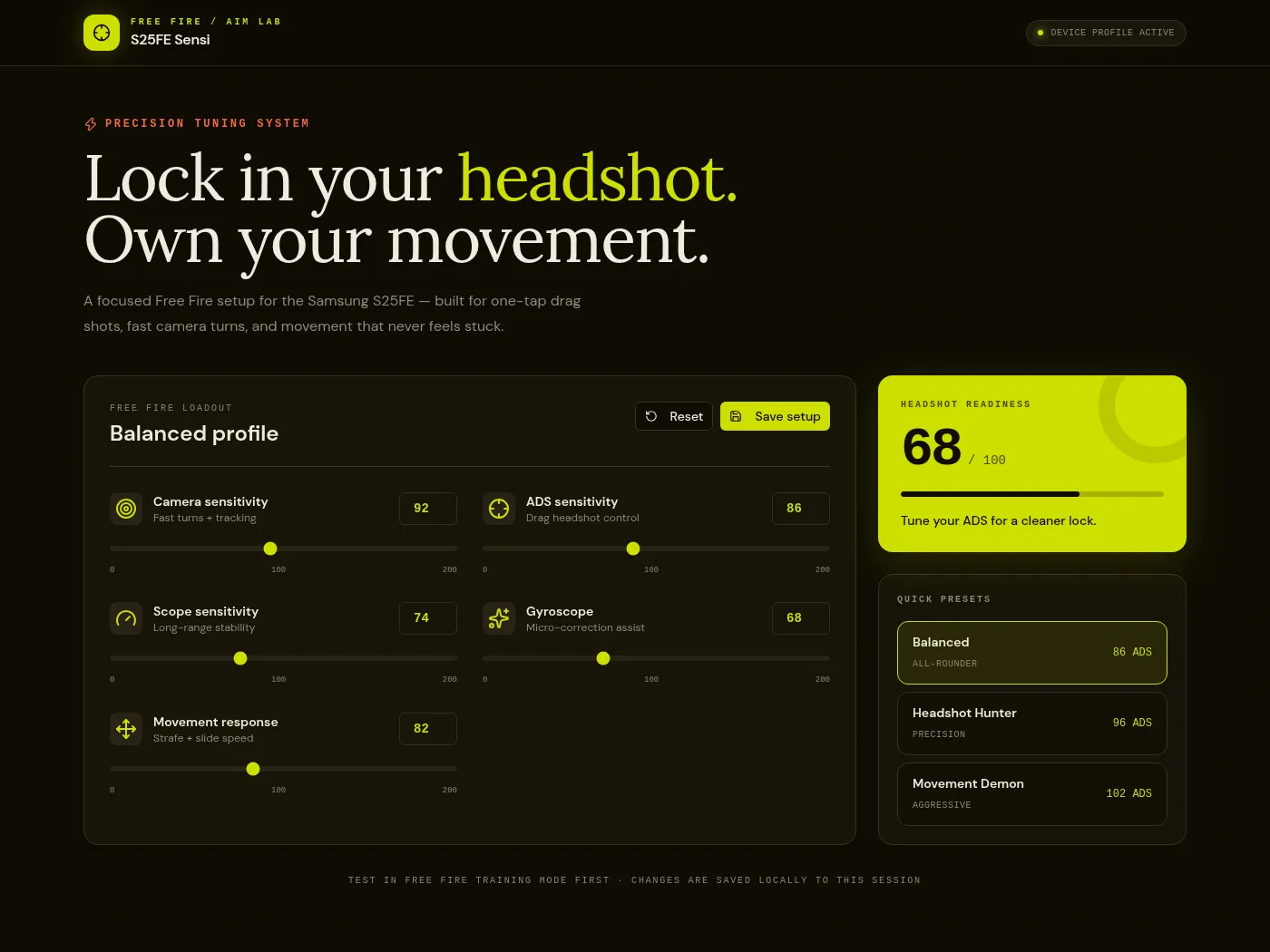 Headshot Sensi Trainer