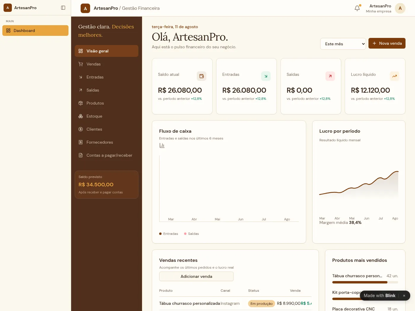 ArtesanPro Gestão Financeira
