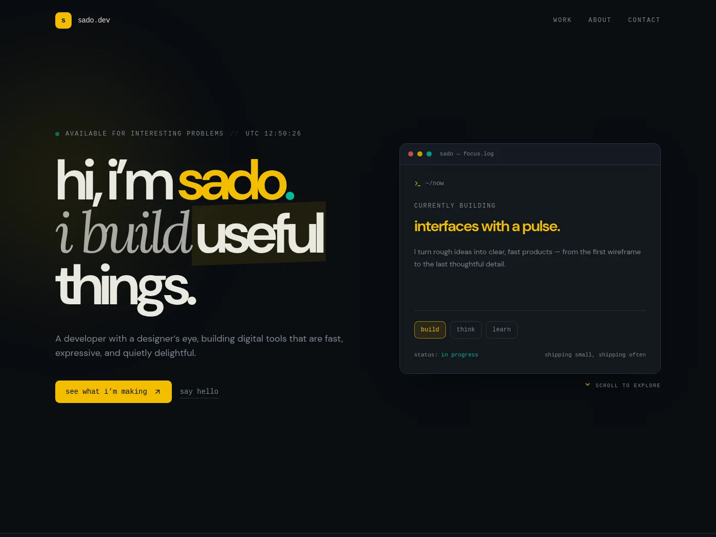 Sado Dev Portfolio