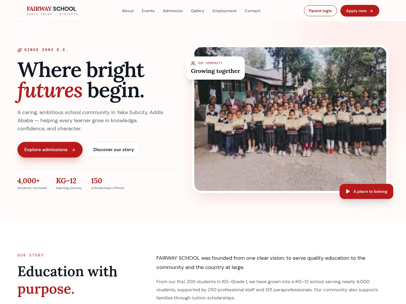 Fairway School Ethiopia Site