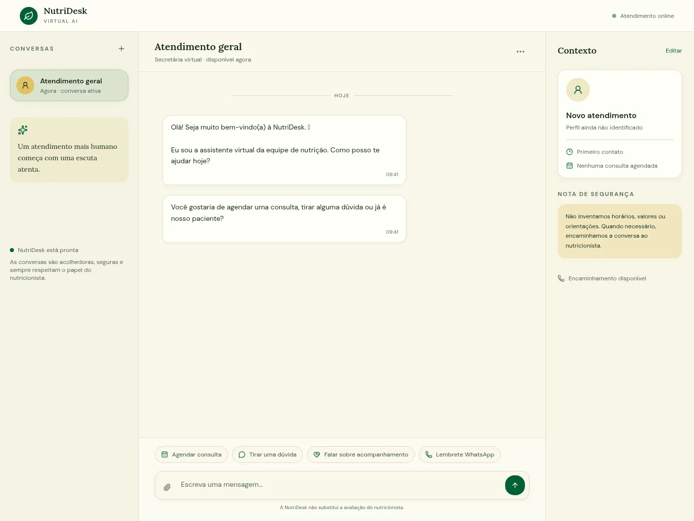 NutriDesk Virtual AI