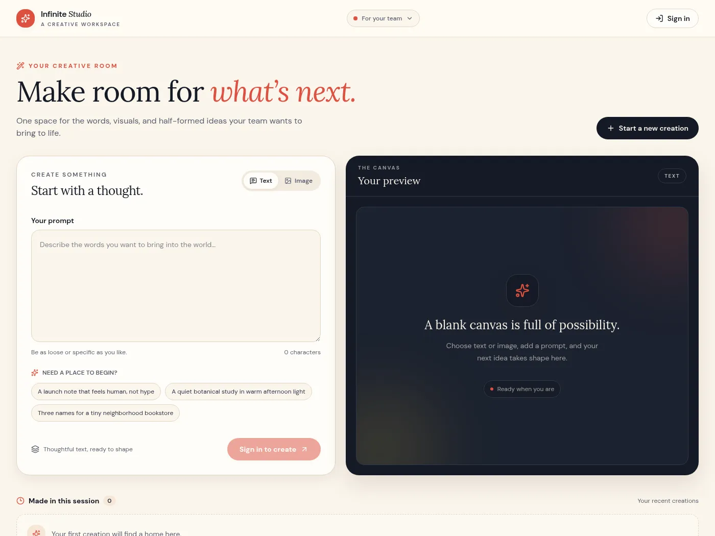 Infinite AI Studio