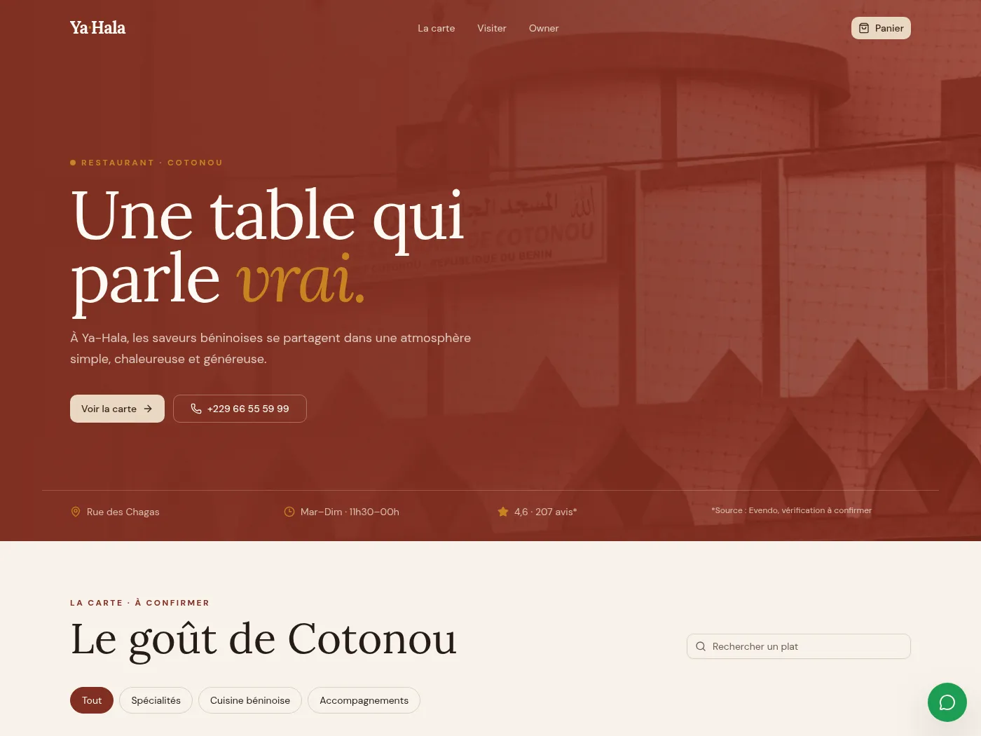 Ya-Hala Restaurant Web App