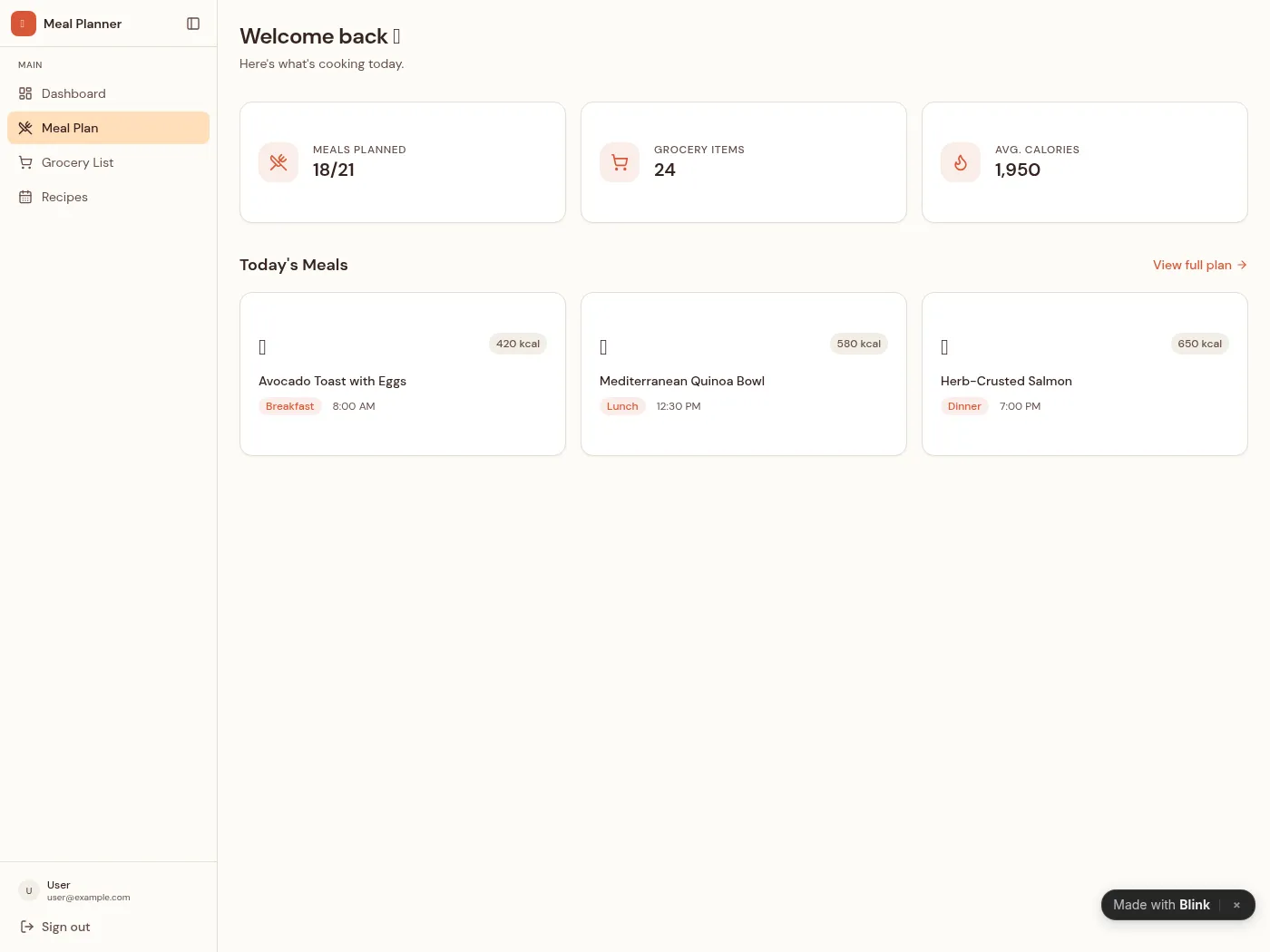 Smart Meal Planner