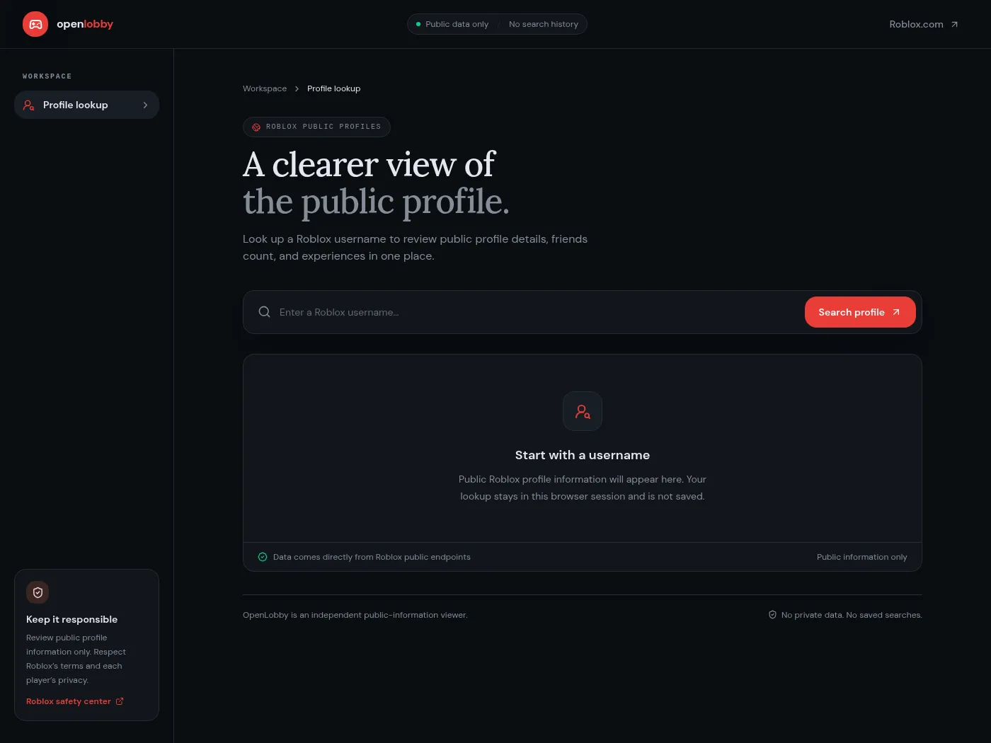 Roblox OSINT Dashboard
