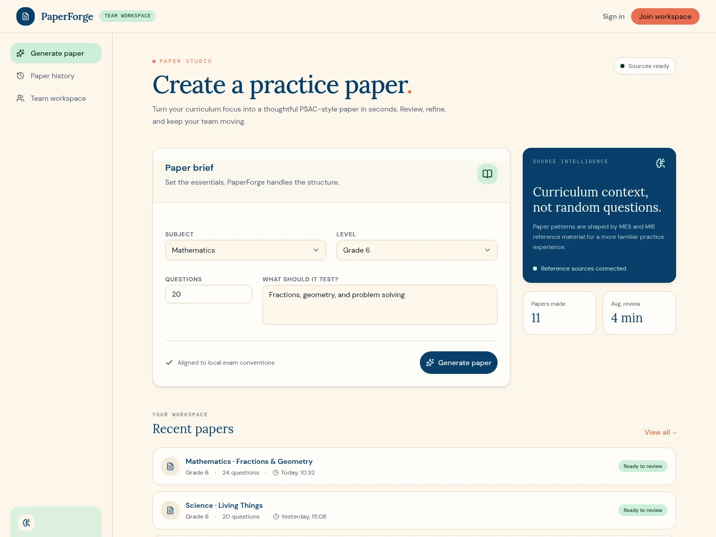 Smart Exam Paper Generator