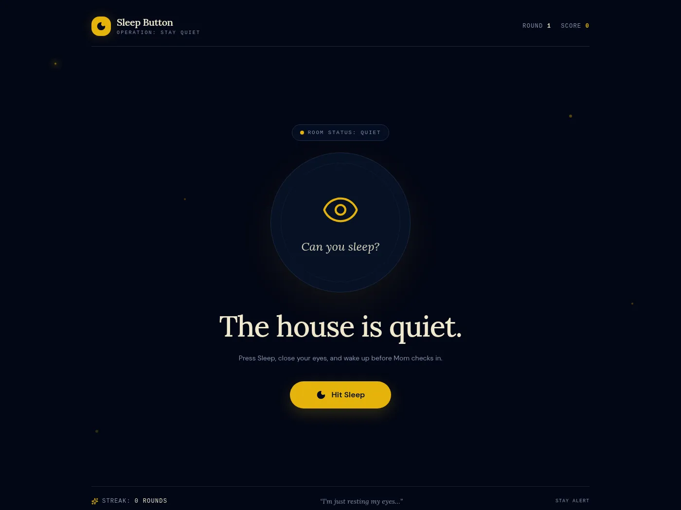 Sleep Button Game