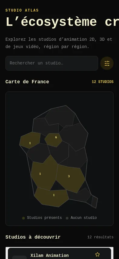 Studios Map France