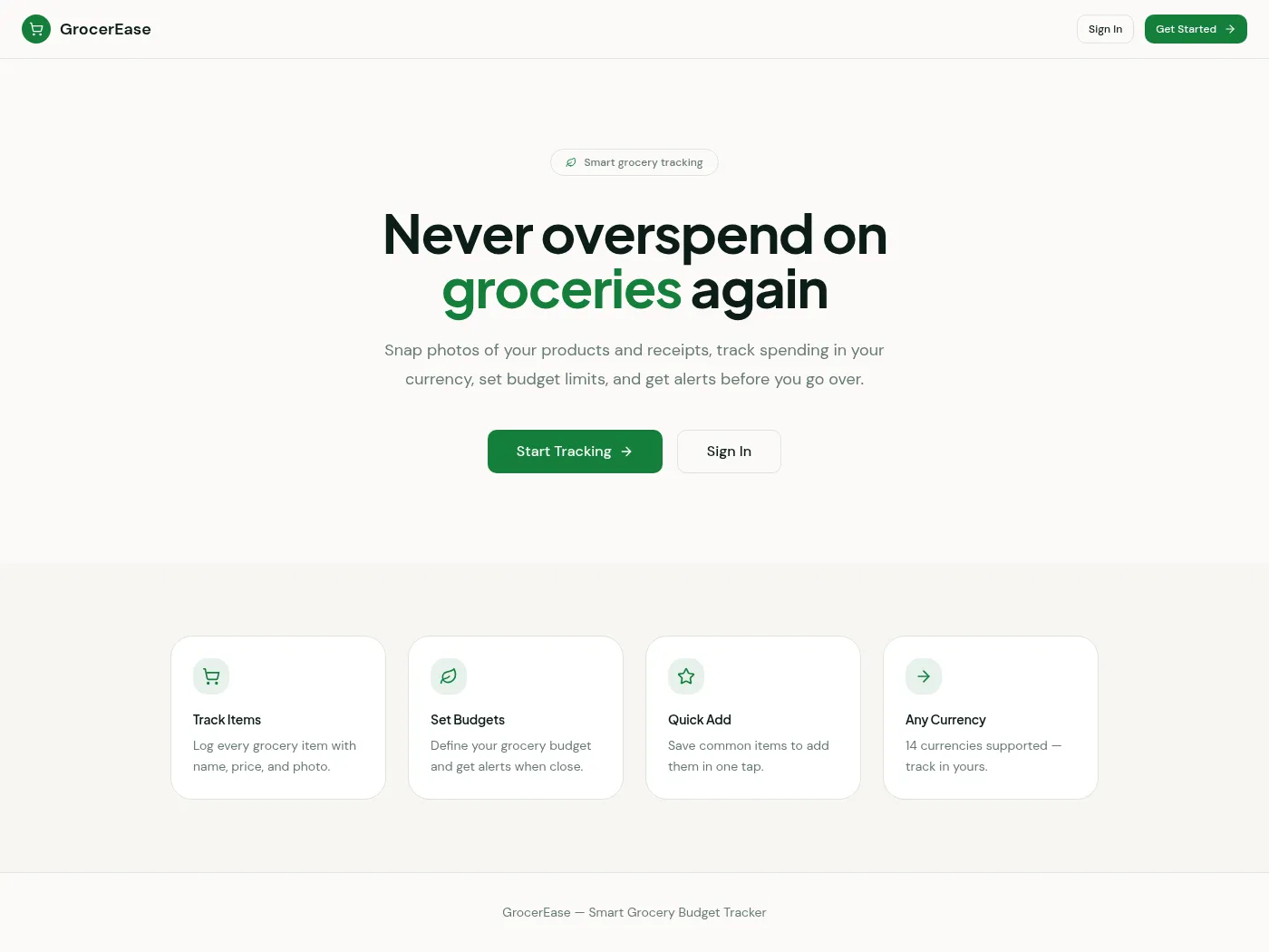 GrocerEase Tracker