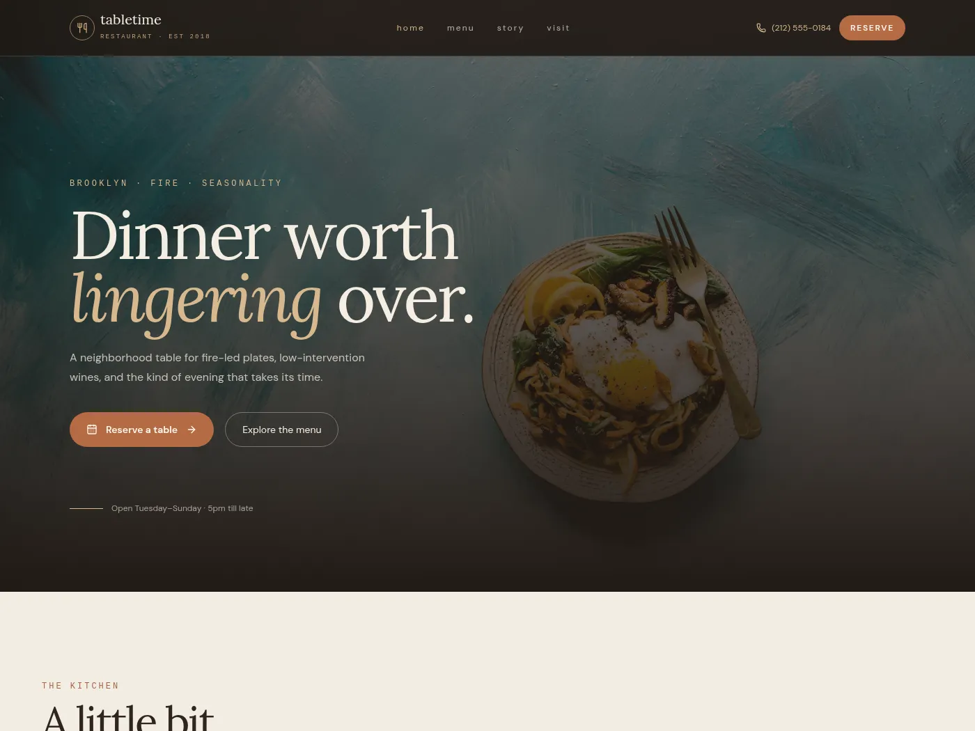 TableTime Restaurant Site