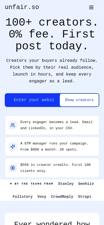 Unfair SaaS Mobile