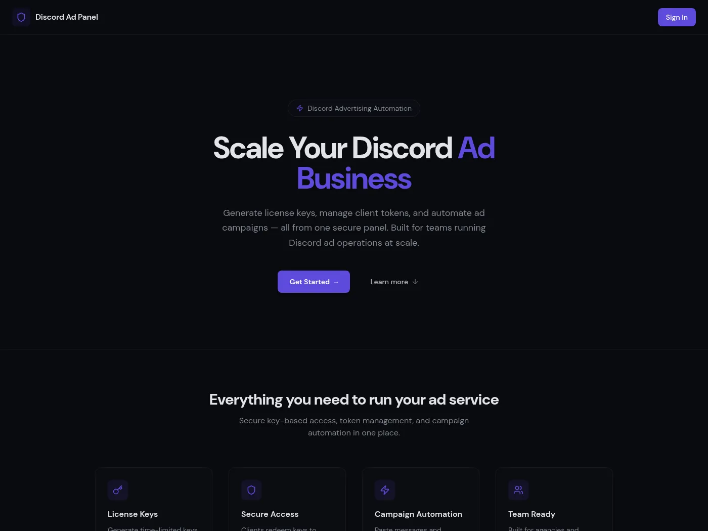 Discord Ad Panel