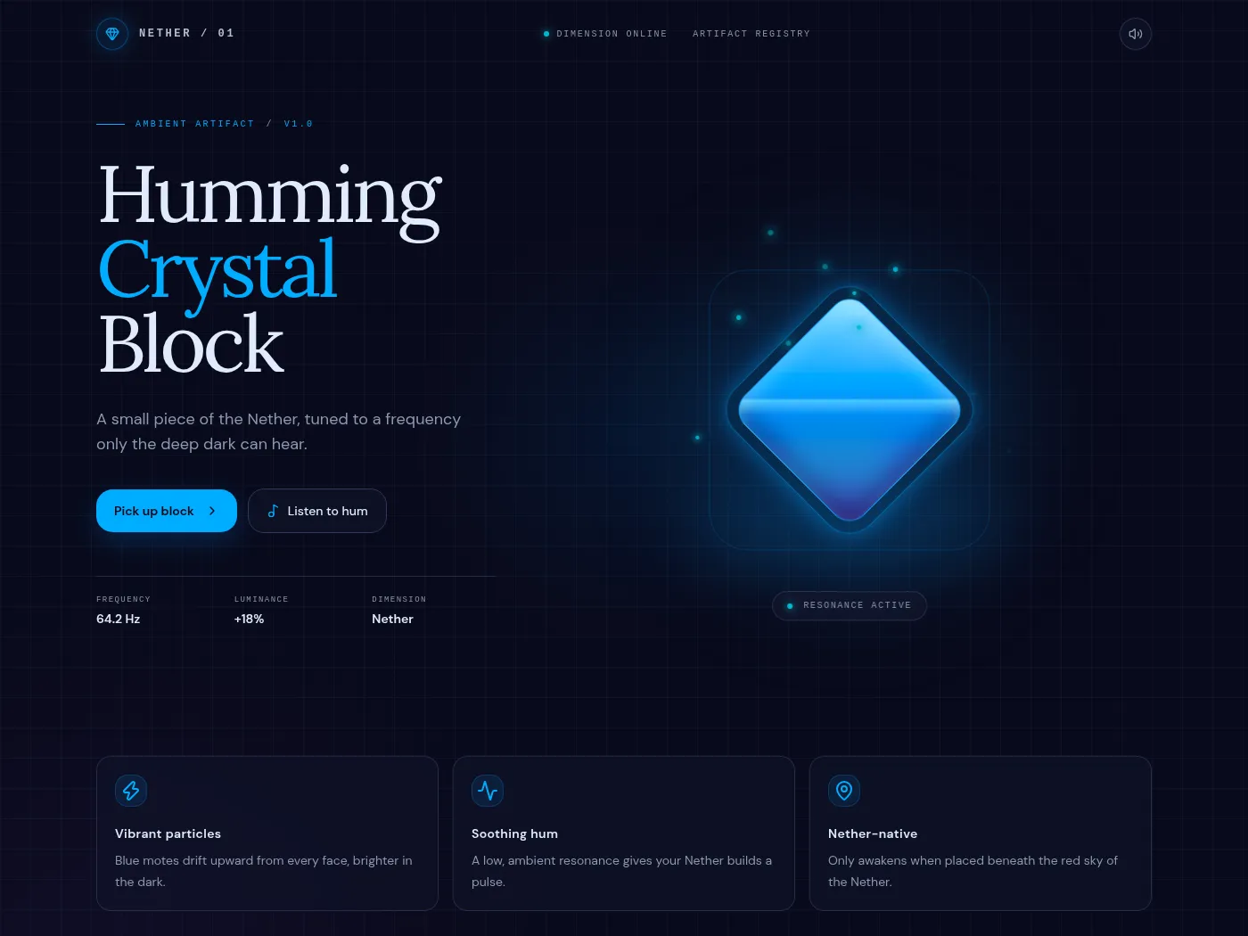 Humming Crystal Block