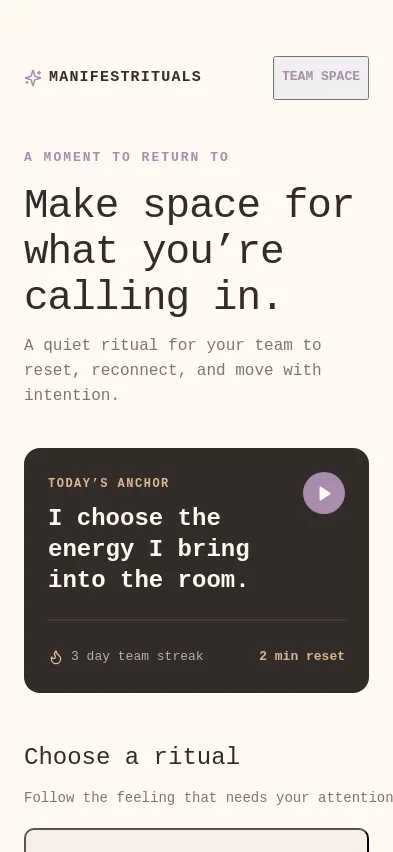 ManifestRituals App
