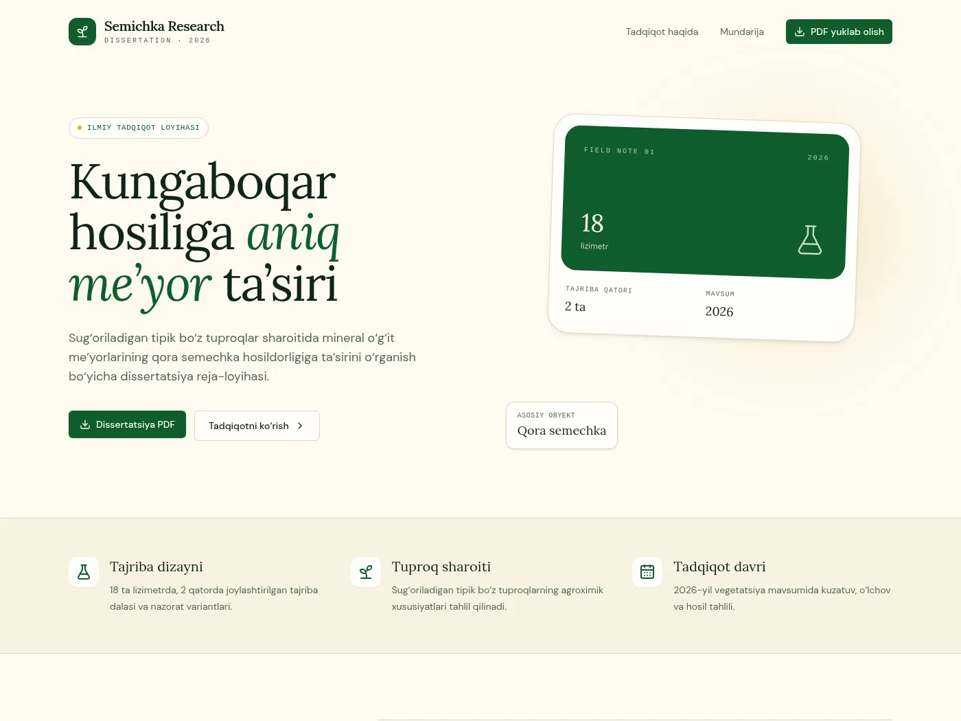 Semichka Research Dashboard
