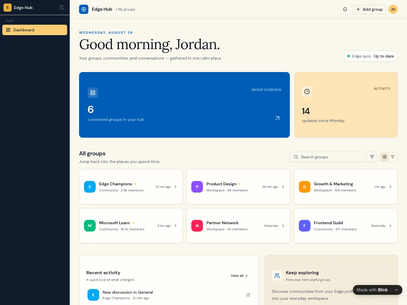Group Dashboard Hub
