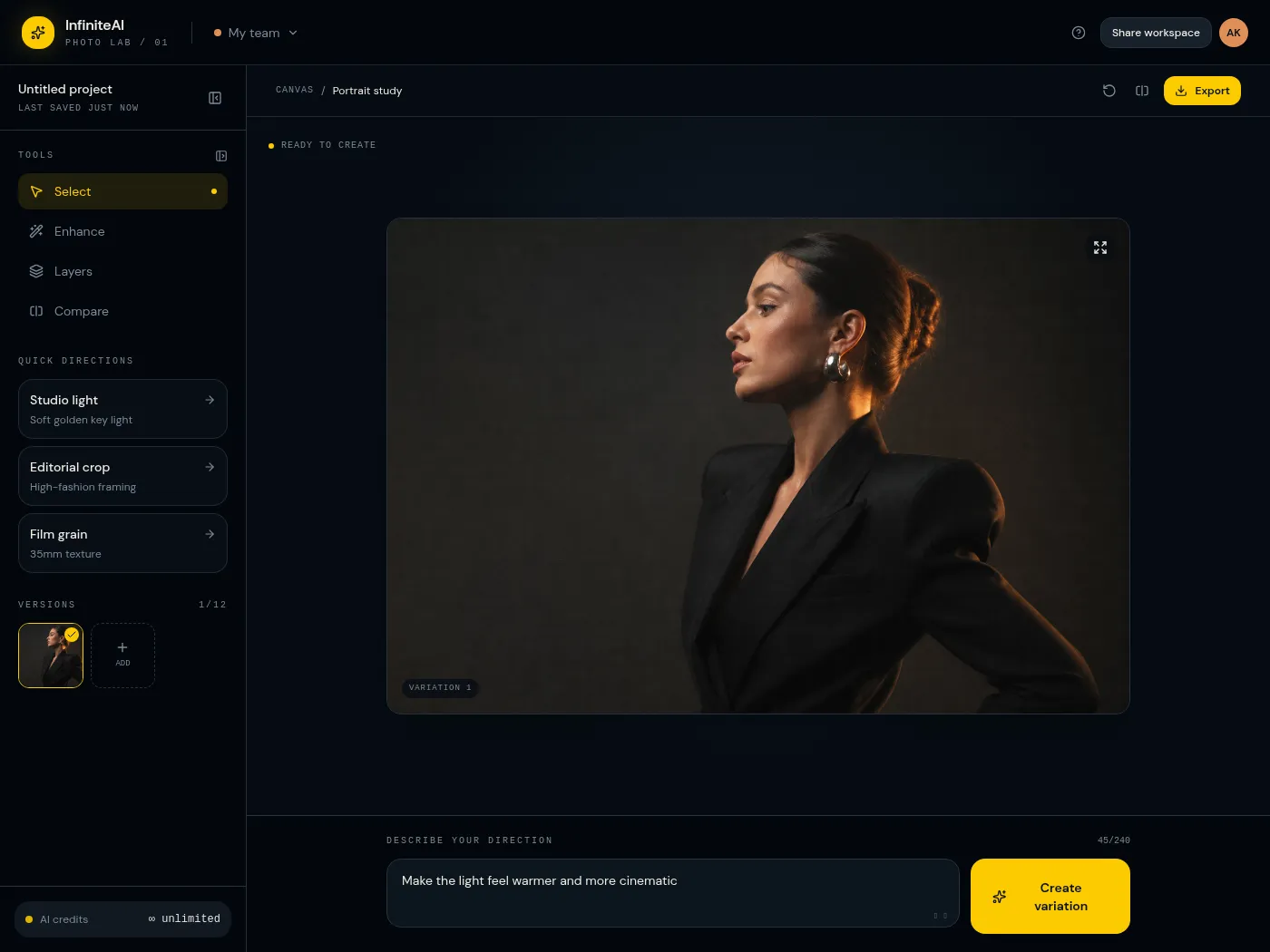 InfiniteAI Photo Lab